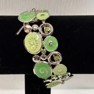 SPUTNIK | Jewelry | Sputnik Modern Green And Silver Enamel Circular ...